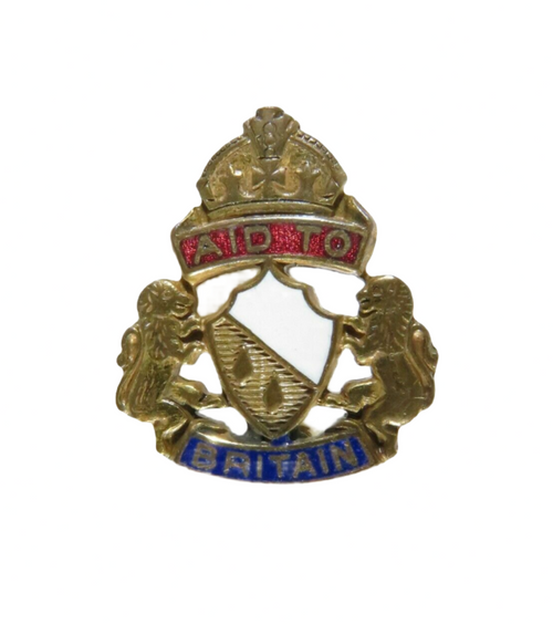 Vintage Official Pin Aid to Britain Enameled Collar Pin FP By Karu