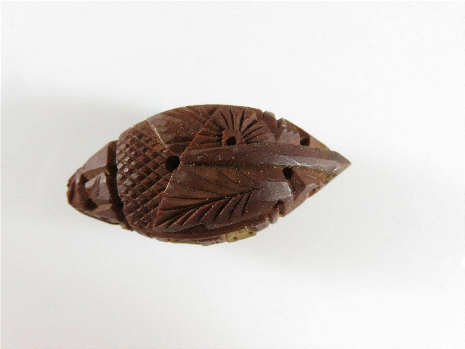 Miniature Hand Carved Chinese Hediao Nut Bone Windows Open 1 5/8"