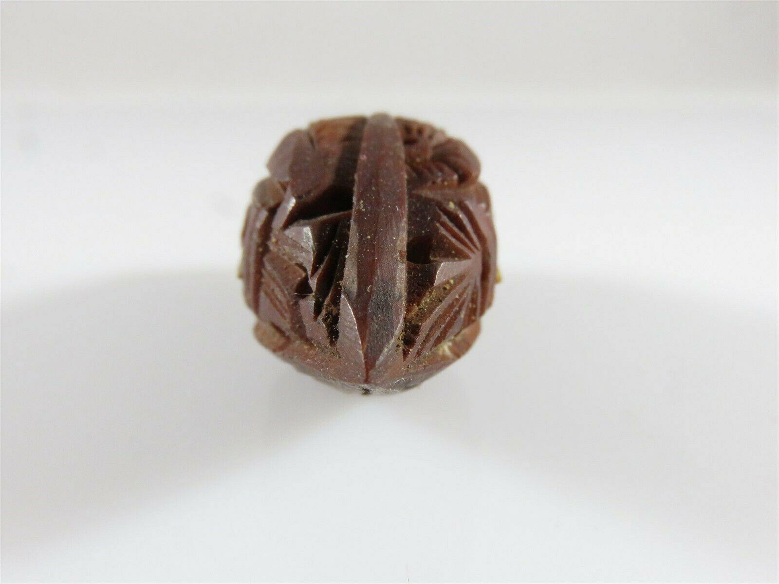 Miniature Hand Carved Chinese Hediao Nut Bone Windows Open 1 5/8"