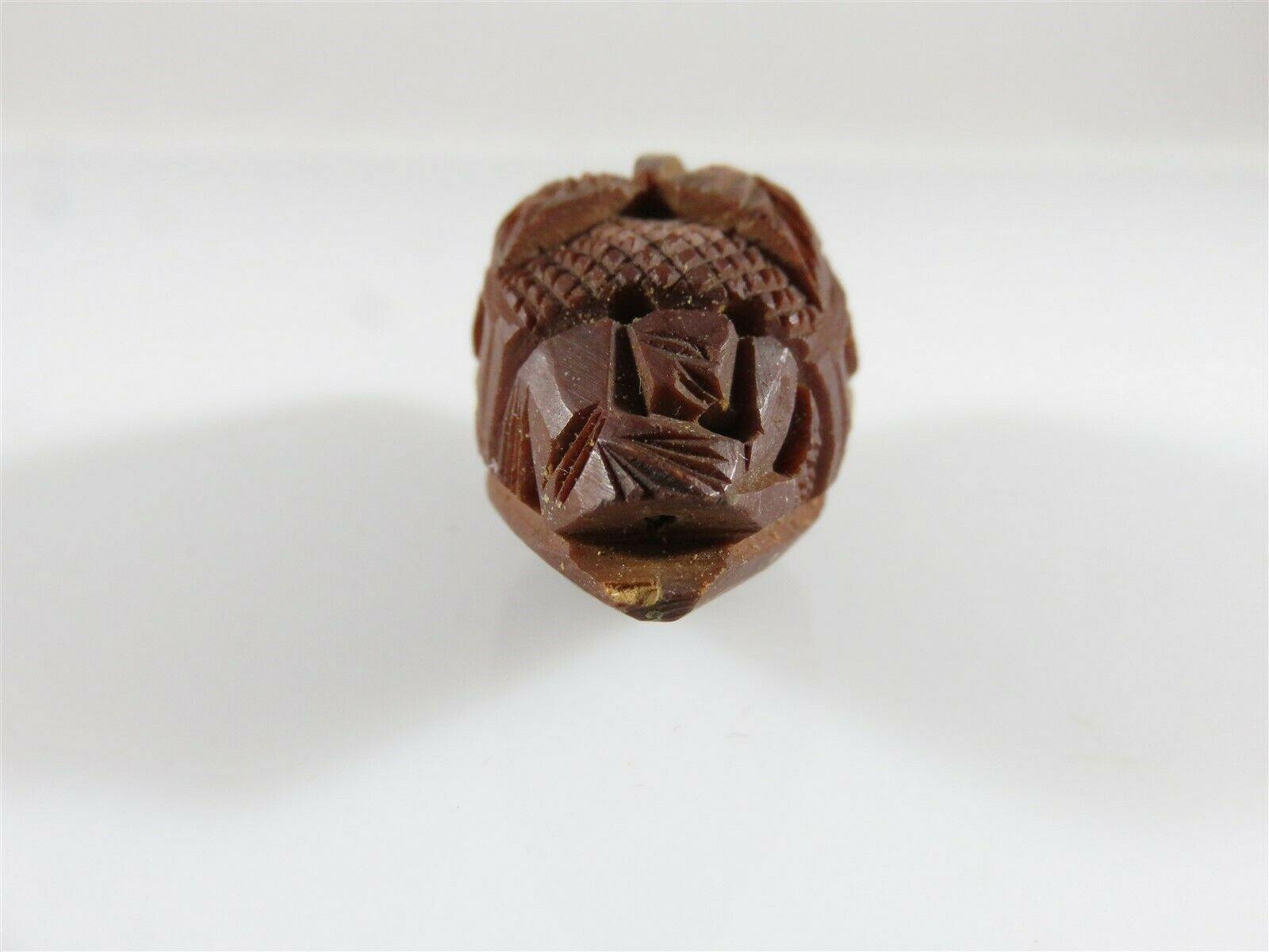 Miniature Hand Carved Chinese Hediao Nut Bone Windows Open 1 5/8"