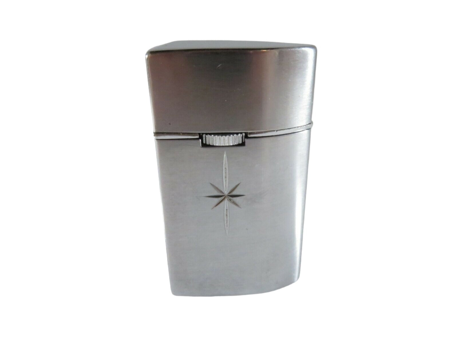 Vintage Swank Brushed Metal Windproof Flip Top Butane Lighter Japan