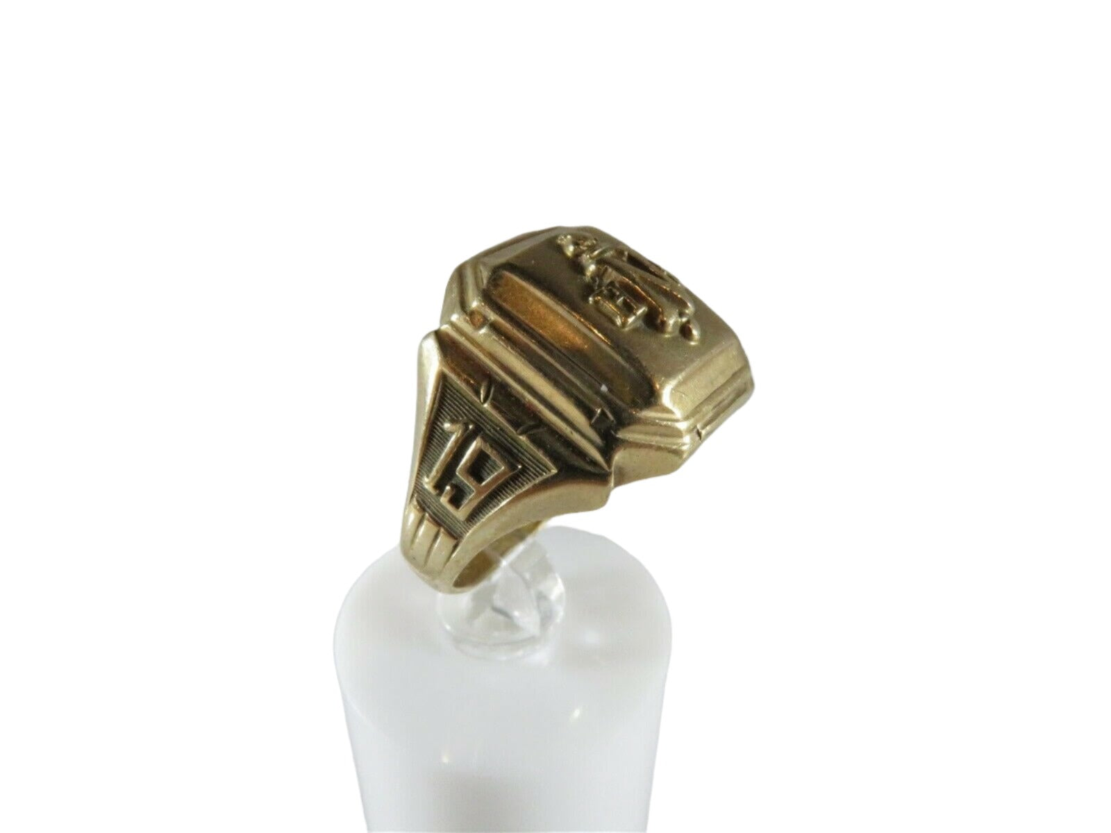 7.5 Grams 10K Gold 1960 NHS Class Ring Size 7 3/4 Dieges & Clust High