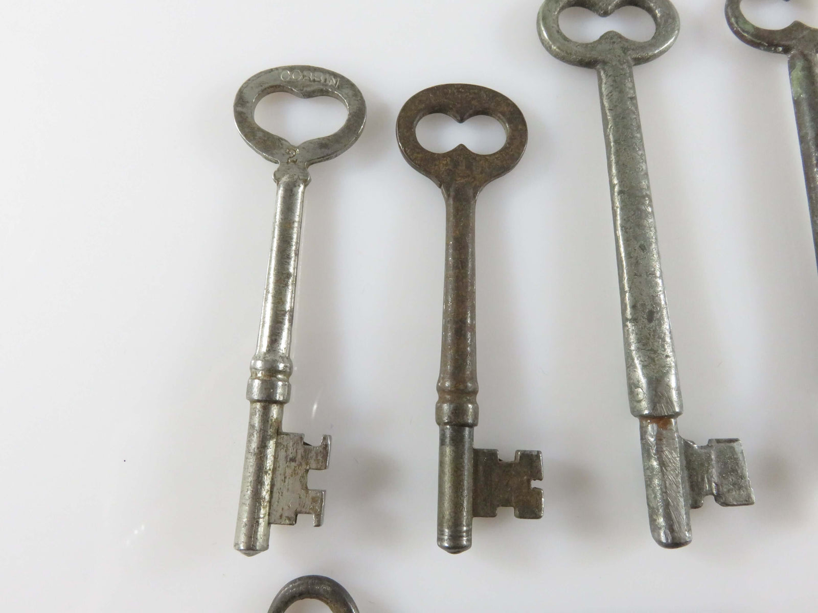 Grouping of 6 Antique Skeleton Keys Corbin #2, P11, Handmade Etc