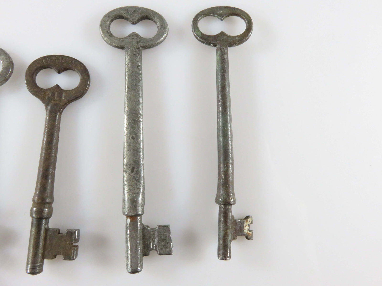 Grouping of 6 Antique Skeleton Keys Corbin #2, P11, Handmade Etc