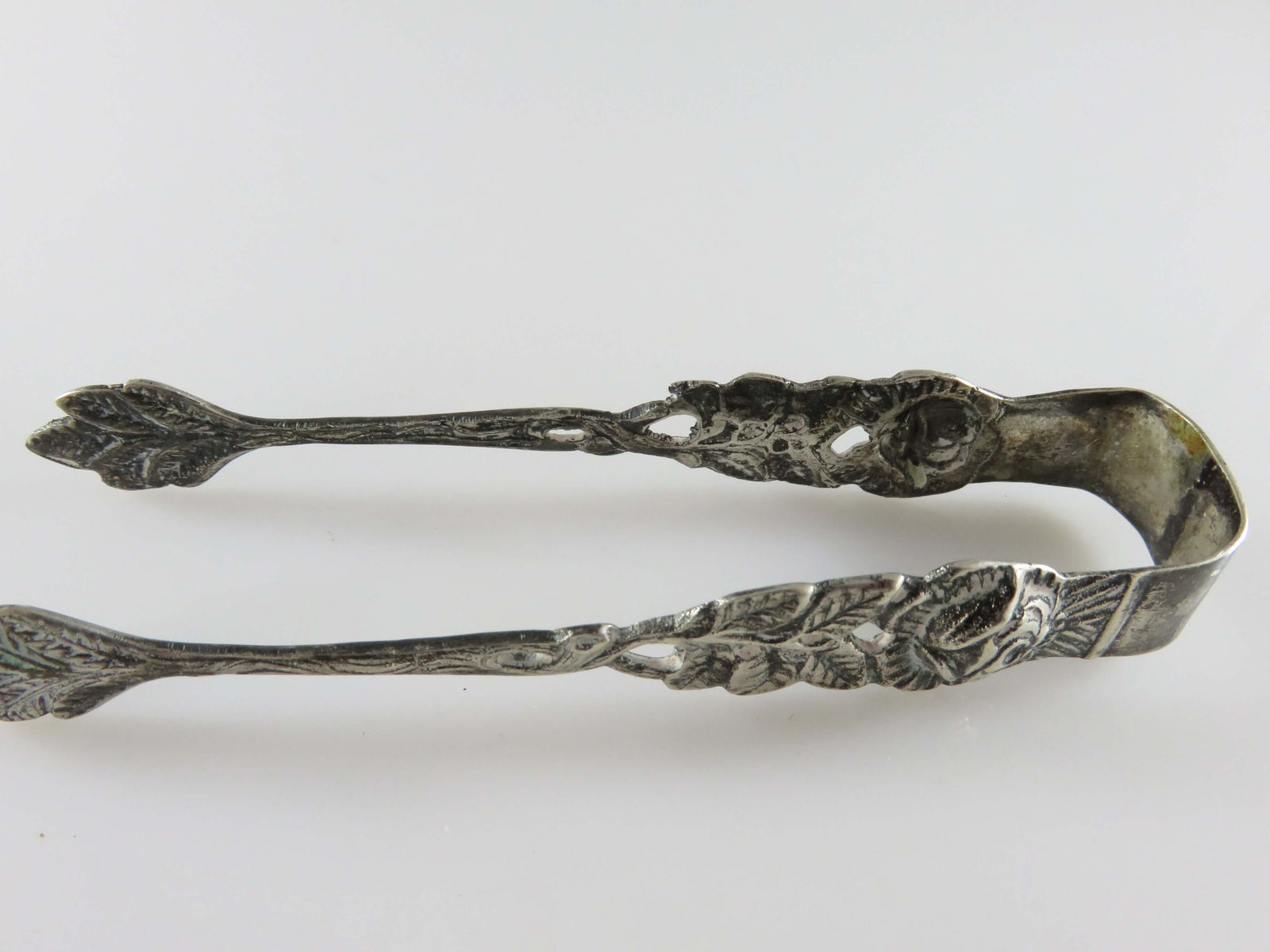 Antique German Antiko 800 Silver 3 1/2" Sugar Tongs Hildesheim Rose Pa