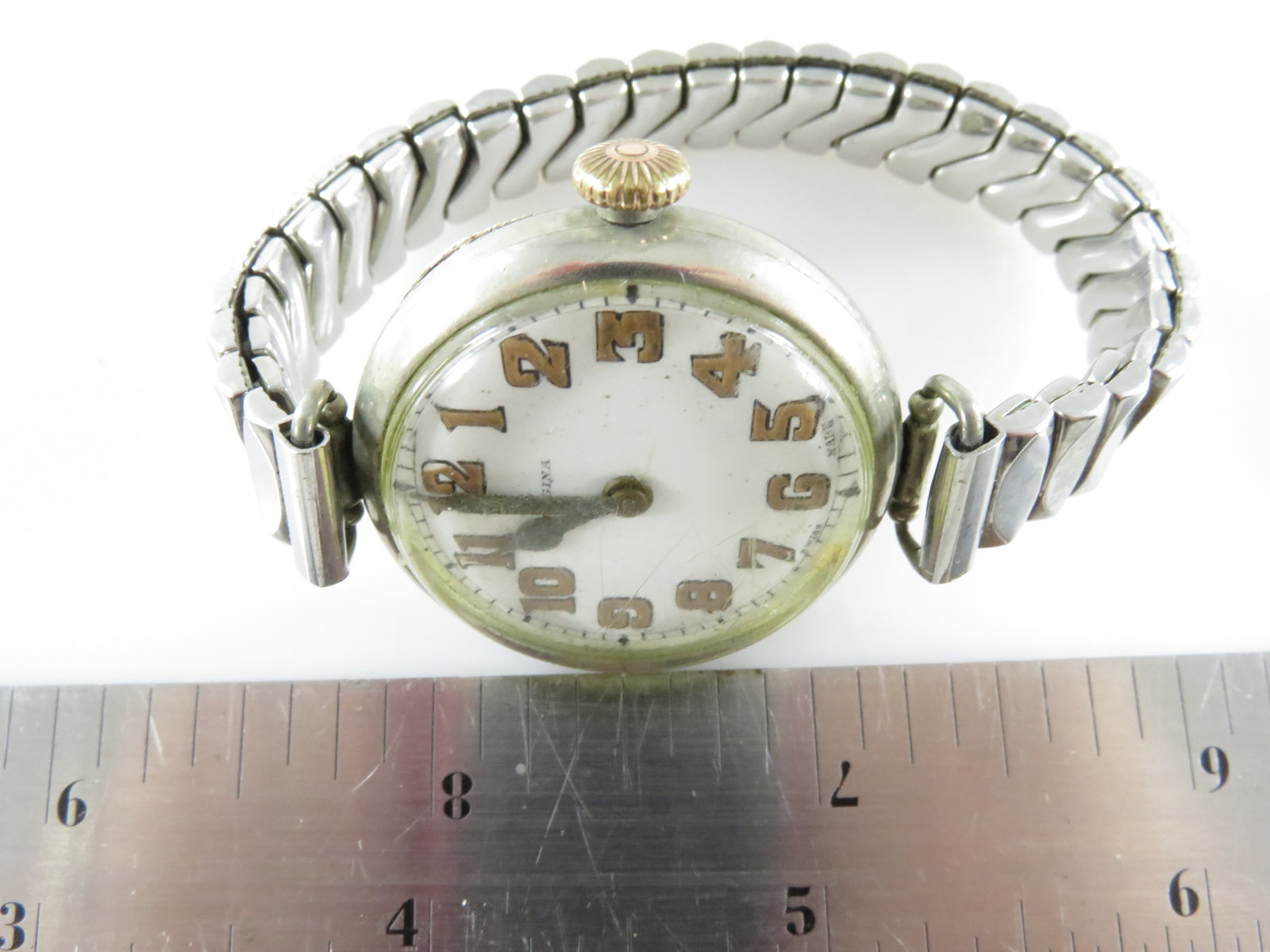 Swiss Made 1914 Regina WW1 Trench Watch 7 Jewel 2 Position Omega Wrist