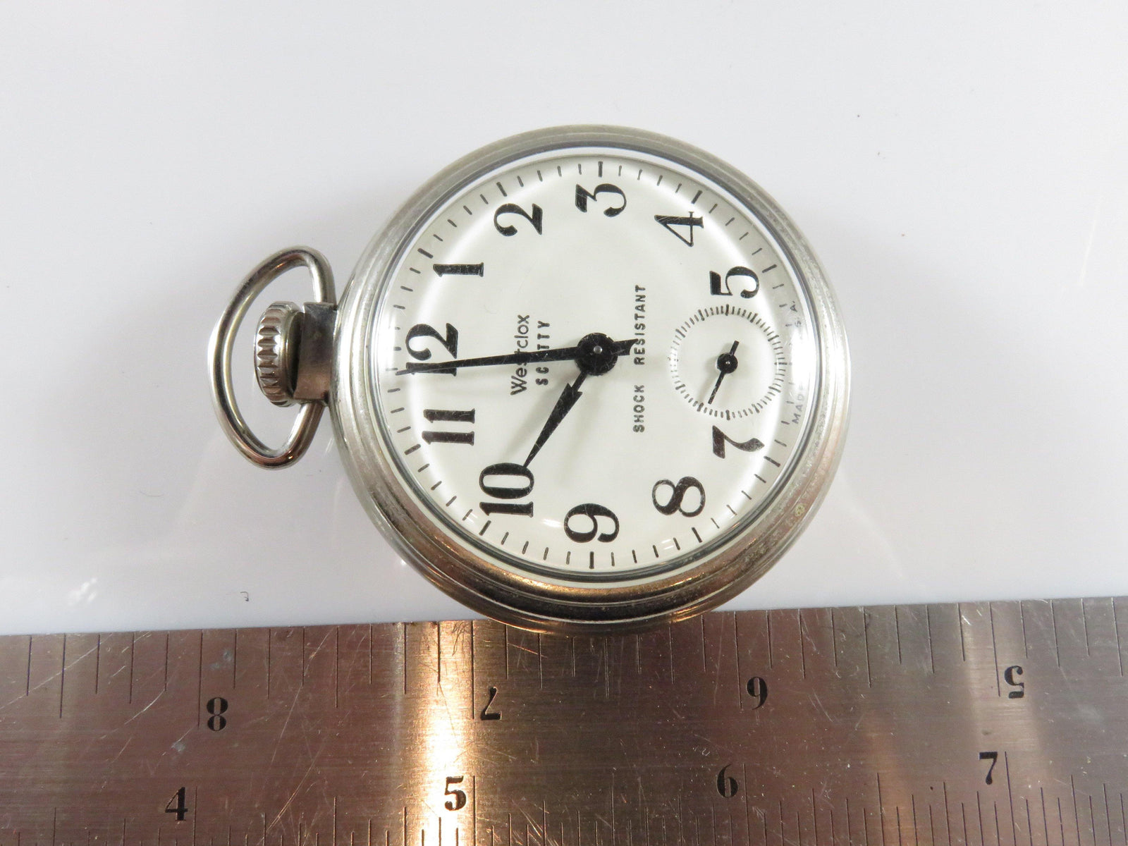Westclox Scotty Style 3 Dollar Pocket Watch Shock Resistant Running