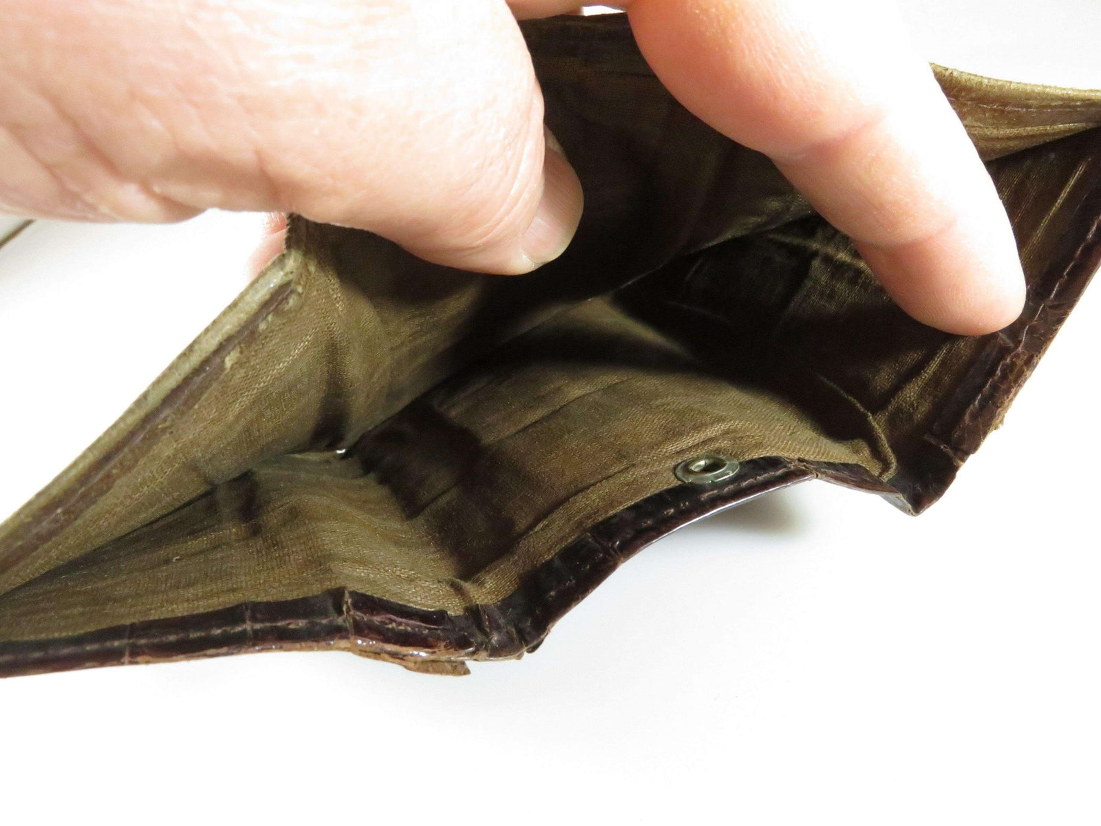 Circa 1920 Antique Alligator Skin Tri Fold Wallet Billfold for Restora