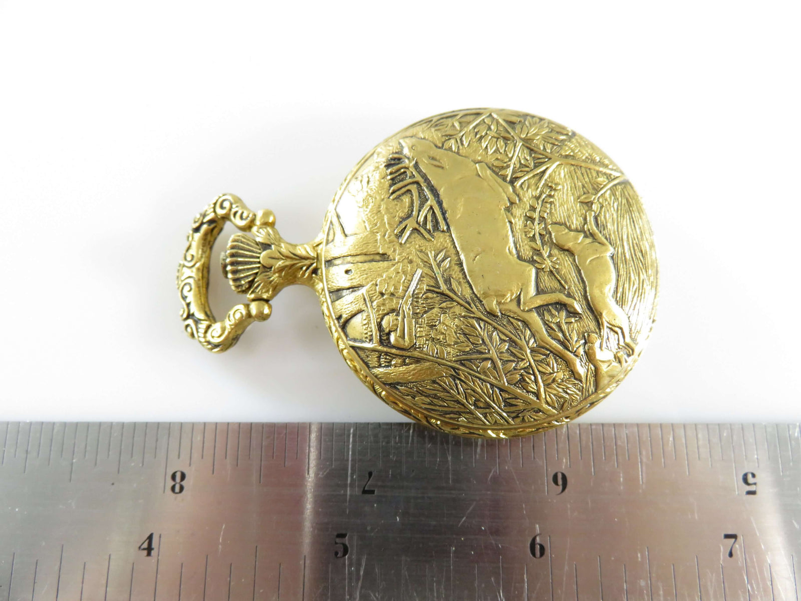 Andre Rivalle 17 Jewels Shockresistant Swiss Made Hunting Scene Pocket