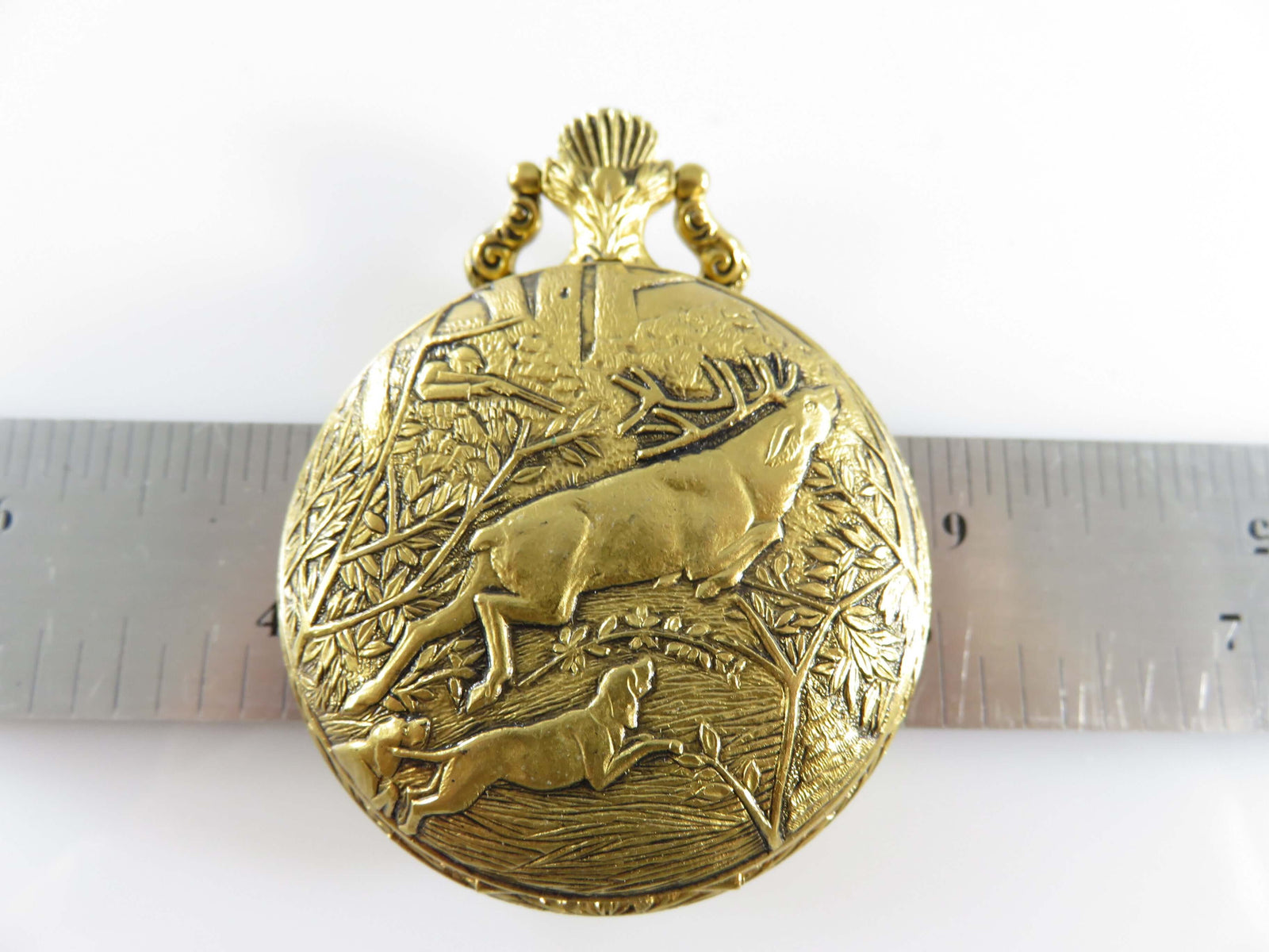 Andre Rivalle 17 Jewels Shockresistant Swiss Made Hunting Scene Pocket