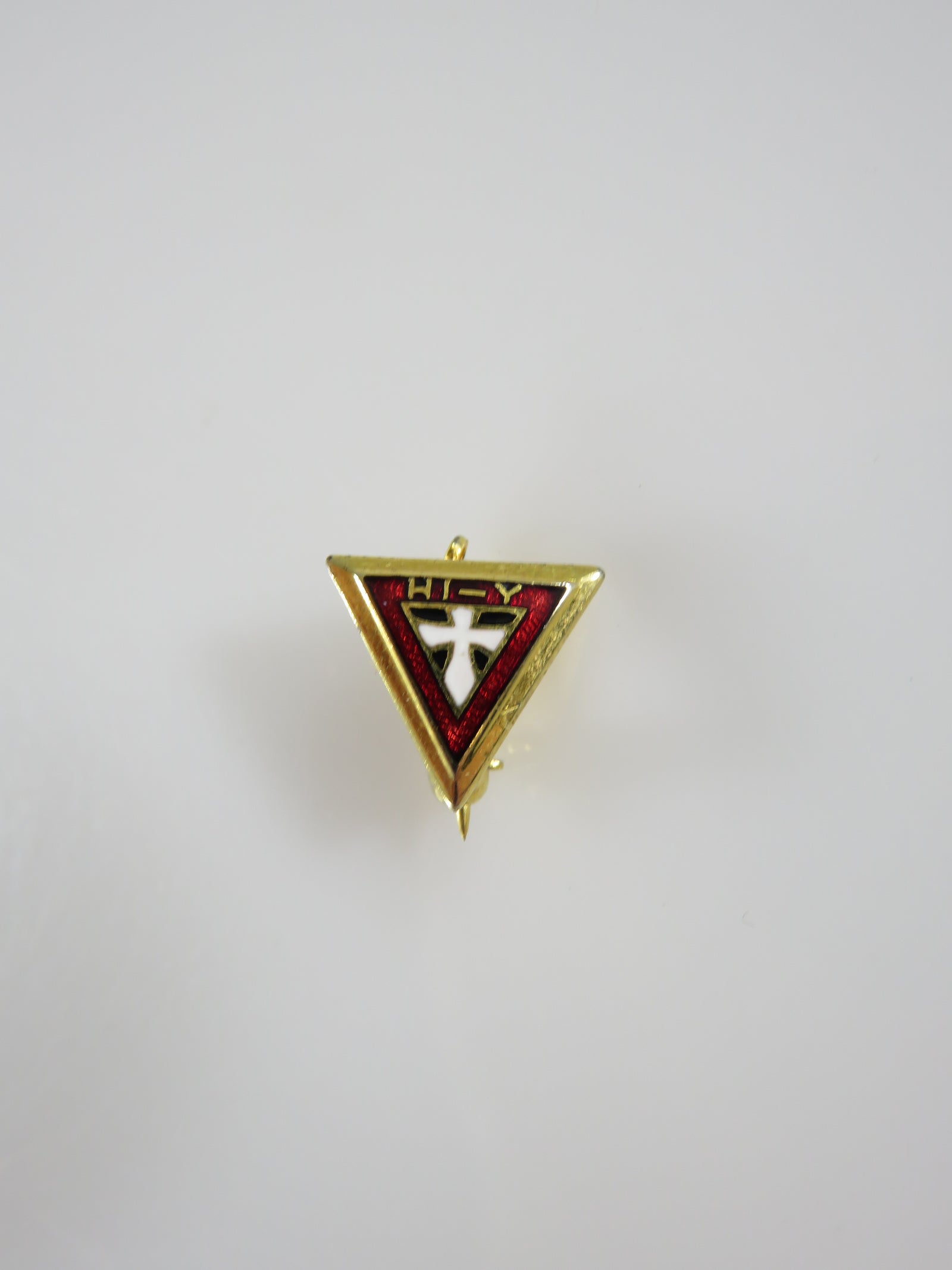 Vintage YMCA HI-Y Fraternal Pin Gold Gilt With Enameling