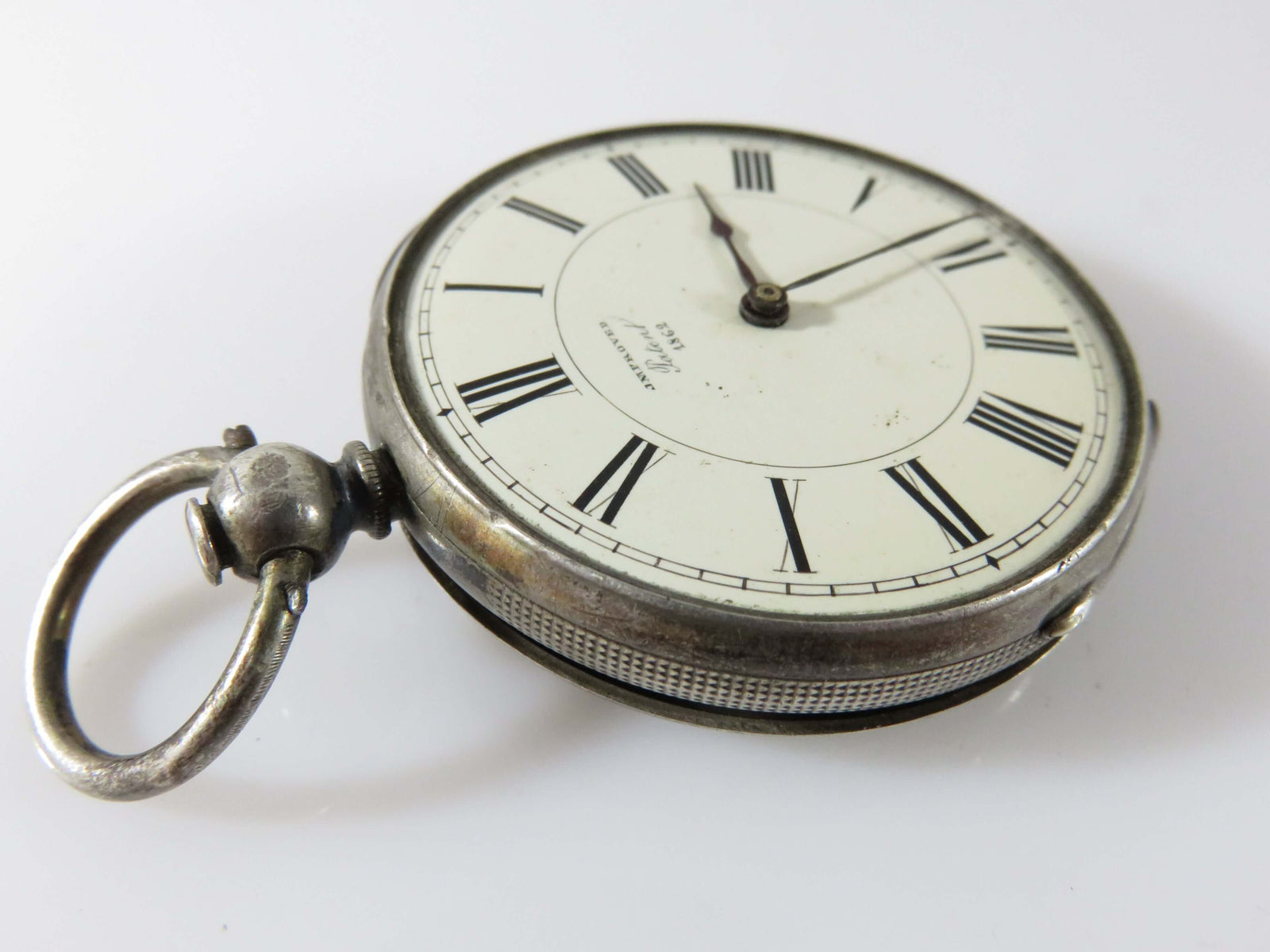 Antique French Silver Key Wind Pocket Watch Improved Patent 1862 Warra