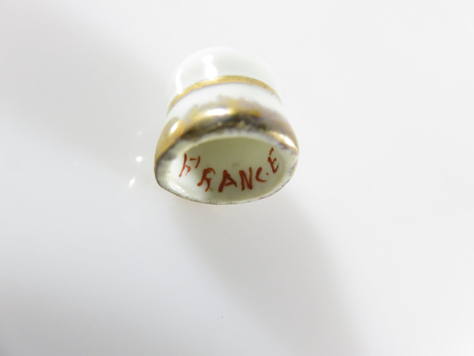 Vintage Fine Porcelain Miniature Sewing Thimble Miniature Made in Fran