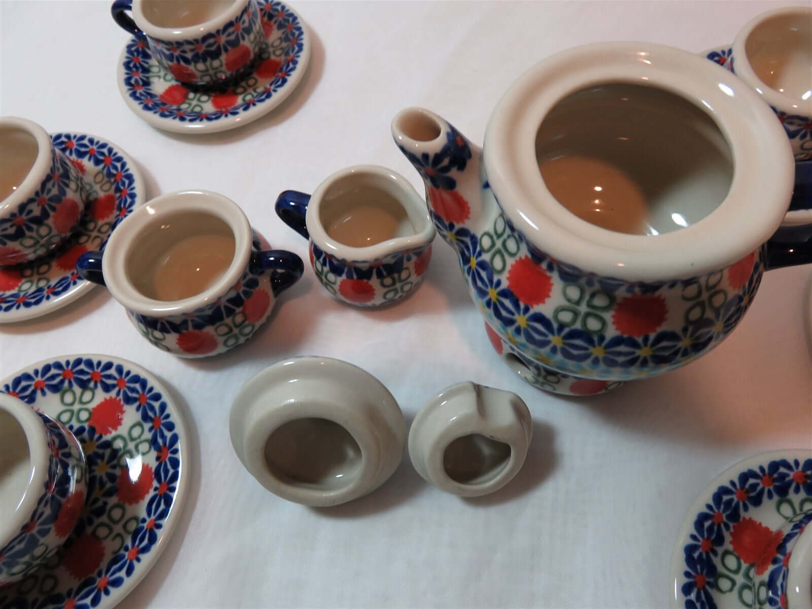 Artist Signed Miniature Tea Set Made in Poland, Unikat, Andy