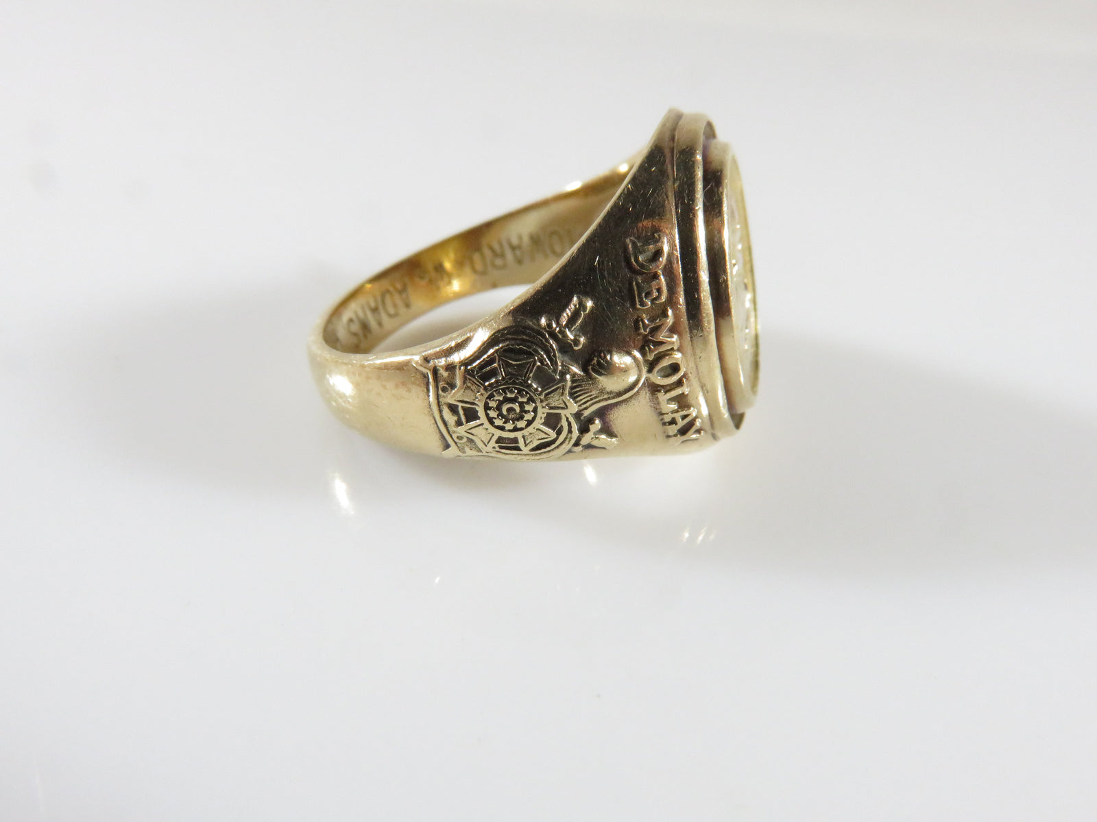 Vintage 10K Solid Gold Masonic DeMolay Chevalier Ring Size 8.25