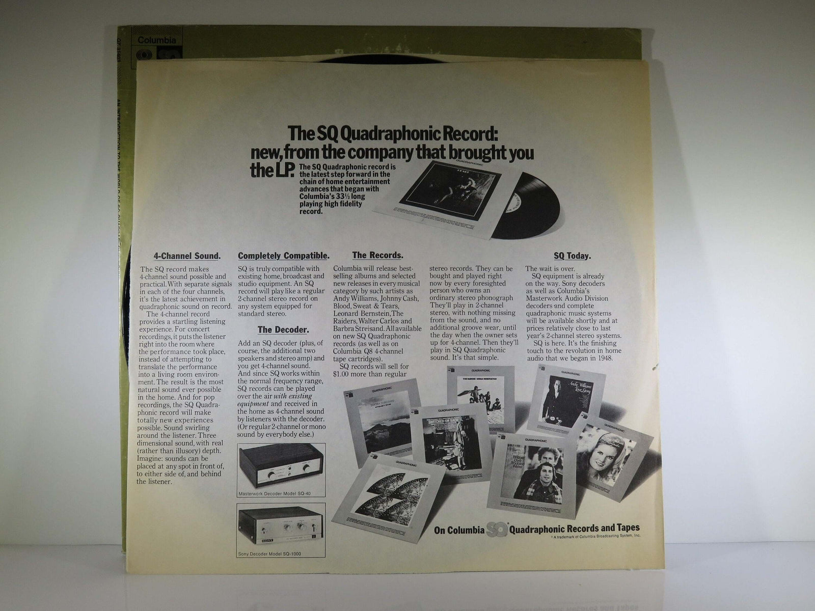 An Introduction to the World of SQ Quadraphonic Sound 1973 Columbia QX
