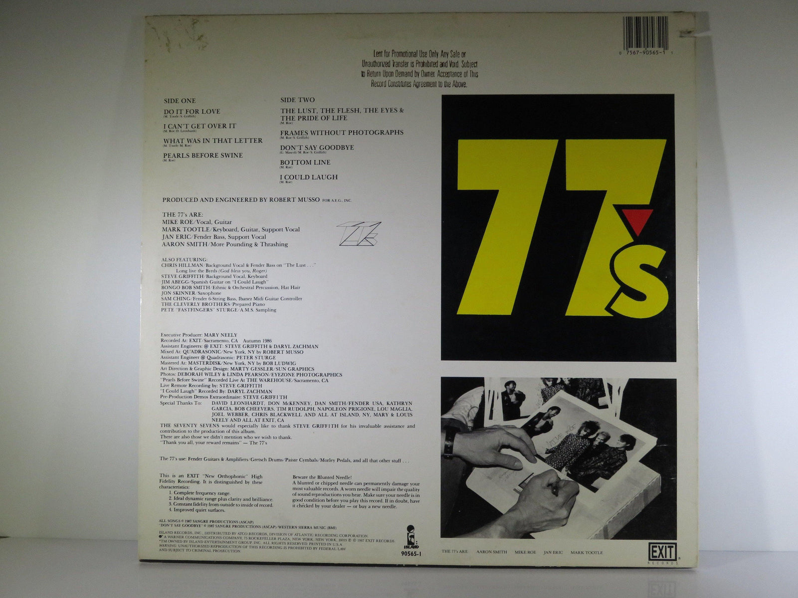 Seventy Sevens 77's Island Records Promo Cover 90565-1 Alternative Roc